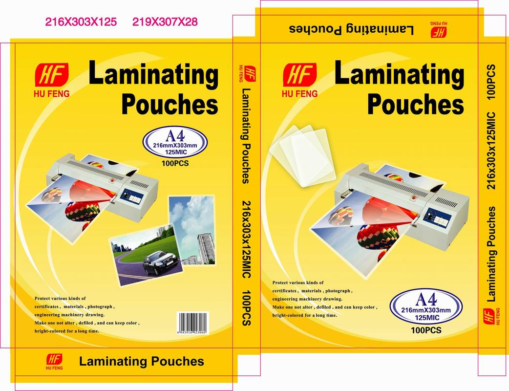 A4 A3 80MIC 125MIC thermal hot PET laminating pouch film lamination pouches sheet laminate ...